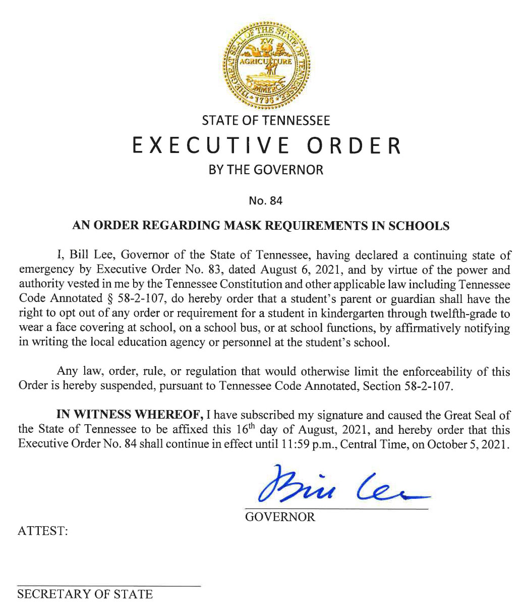 Lee Signs Executive Order Giving Parents Final Say On Masks, Declines ...